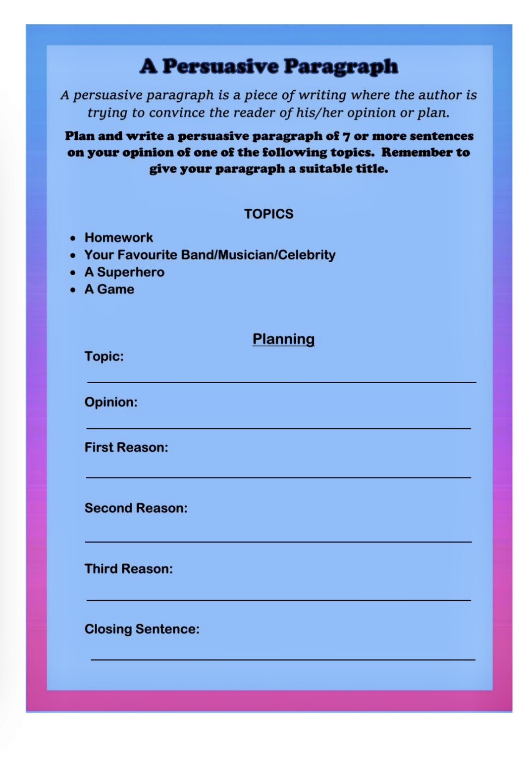 A Persuasive Paragraph - Liketoshare